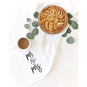 The Cotton & Canvas Co. Mr. & Mrs. Soft and Absorbent Kitchen Tea Towel, Flour Sack Towel and Dish Cloth