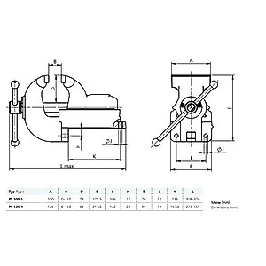 GRESSEL Swiss Precision Industrial Heavy Duty Bench Vise PS 100-1/3.9 inches with Serrated Jaws (PSM.100.000.01), Graphite