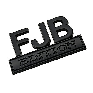 2pcs FJB Edition Emblem - Badgeslide The Original FJB Edition Emblem Fender Badge, Car Truck 3D Letter Emblem Badge Sticker Decal (Black)