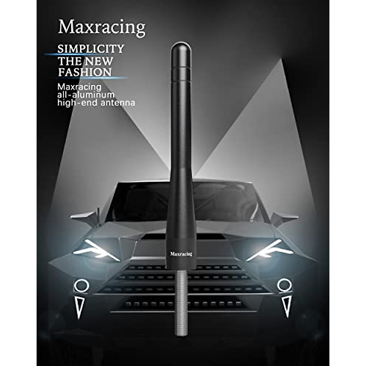 MAXRACING Short Aluminum Truck Antenna Compatible with 2021-2024 Ford Bronco
