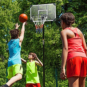 Basketball Hoop Outdoor Portable Adjustable Basketball Goal System with Height Adjustable 28 in inches Backboard & Wheels for Children Youth Adult at Indoor Outdoor