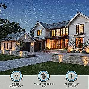 LEONLITE 3W Well Lights Landscape LED In Ground, 320LM 12-24V AC/DC Landscape Pathway Lights, IP67 Waterproof Aluminum Paver Light, 3000K Warm White CRI 90 for Garden Yard, Pebble Grey, Pack of 6