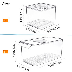 iPEGTOP Fridge Produce Saver Food Storage Bin Containers, Stackable Refrigerator Freezer Organizer Fresh Keeper Container with Vented Lids, 6 Pack