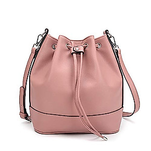 AFKOMST Bucket Bags and Purses For Women Drawstring Hobo and Shoulder Handbags with 2 Detachable Straps