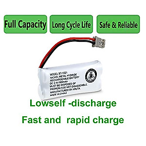 Kruta BT-1021 BBTG0798001 Compatible with Uniden BT-1021 BT1021 BT-1008 BT-1016 BT-1025 2.4V 800mAh Cordless Handset Phone Rechargeable Replacement Battery