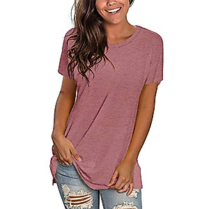 Tunic T Shirts for Women Workout Tops Short Sleeve Yoga Tshirts M