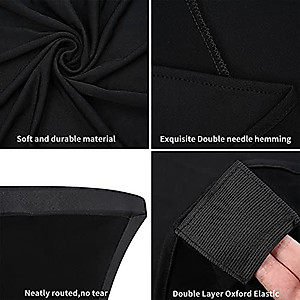 Pesonlook 6 Pack Cocktail Spandex Stretch Square Corners Tablecloth 32"x43" Black Fitted High Top Table, Cocktail Round Tablecloth Table Cover for Bar Wedding Cocktail Party Banquet Table(Black)