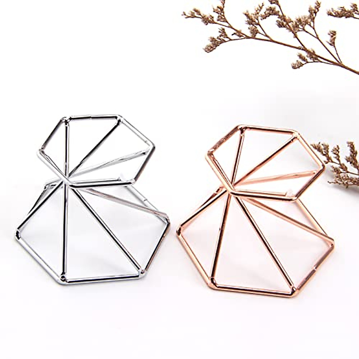 Ainvhh 3 PCS Hexagon Metal Display Stand Mystical Quartz Ball Photography Props FengShui Divination Spheres Decorative Glass Ball Base