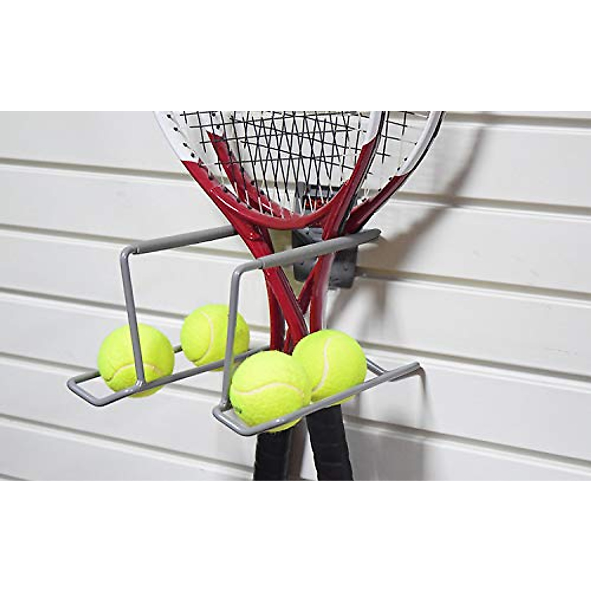 Tennis Racket, Wall Mount Ball Display Racks, for Badminton/Tennis/pingpong Racquet Holder, Garage Organizer,Sports Storage Station