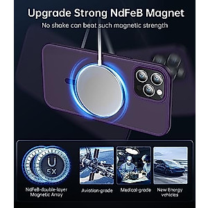 Kocanasi 𝗡𝗘𝗪 Magnetic for iPhone 14 Pro Max Case [Compatible with MagSafe] [10FT Military Grade Drop Tested] Slim Translucent Matte Case for iPhone 14 Pro Max Phone Case, Deep Purple (6.7")