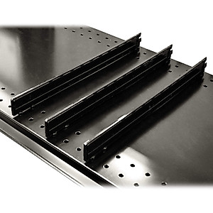 Black Extendable Adjustable Depth Gondola Shelf Dividers for Shelves 14" to 22" D, 100 Pack