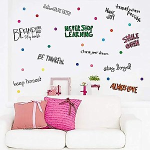 PARLAIM Large Inspirational Wall Decals Motivational Phrases Sticker Wall Decals Removable for Kids Home Decoration Living Room Bedroom, Positive Sayings Decor Class & Office