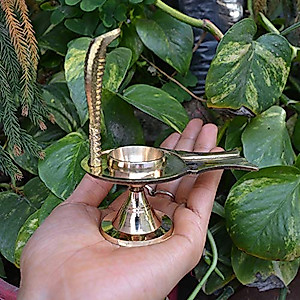 2.25" Shiva Ling with 3.5" Sheshnaag Jalaheri Brass (Narmadeshwar)~I-4898