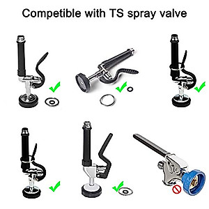 KWODE Pre-rinse Spray Valve Repair Kit for All Commercial Sink Sprayer Spray Face Bumper and Screw Repair Part Black