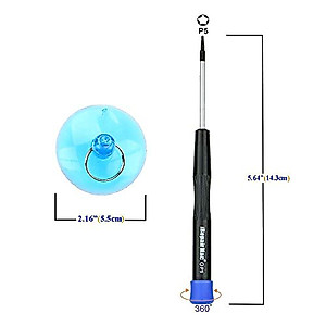 Silver Bottom Screws, Pentalobe Screwdriver and Suction Cup for MacBook Retina 15” A1707 and A1990, 2016-19 (Gray)