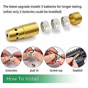 ARKSight Hunting BoreSighter for 223/9MM/243/308/7mm-08REM Cal, Red Dot Brass Chamber Bore Sight Kit for Rifle Scopes and Handgun