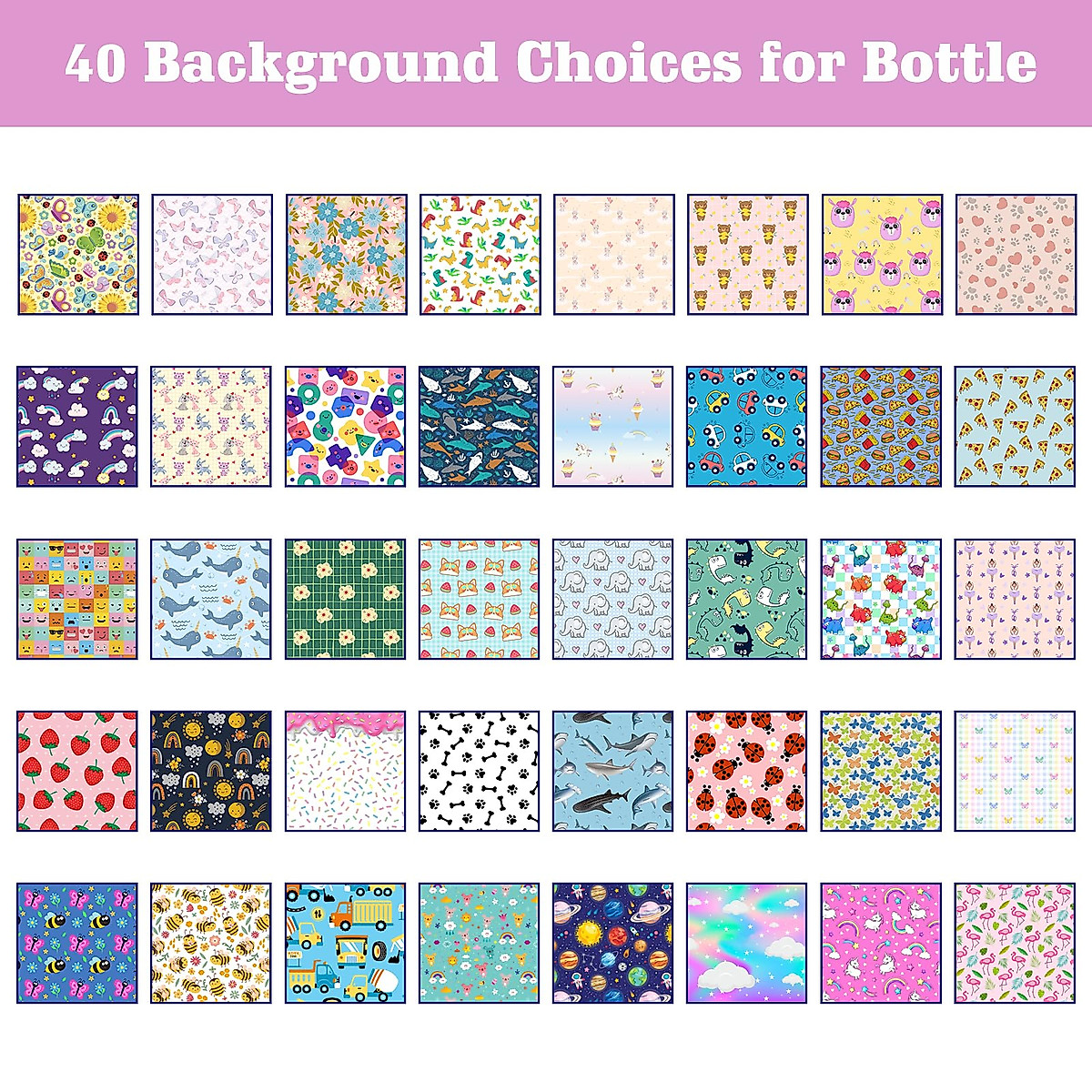 Personalized Kids Water Bottle Custom Water Bottles for Girls Boys Children with Name Straw Lid Customized 20oz Insulated Stainless Steel Cups Gifts for School Travel