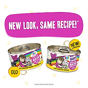 Weruva B.F.F. OMG - Best Feline Friend Oh My Gravy!, Chicken & Duck Dream Team with Chicken & Duck in Gravy, 2.8oz Can (Pack of 12)