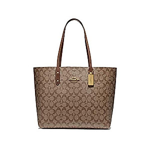 Coach Signature Town Tote Khaki/Saddle Brown