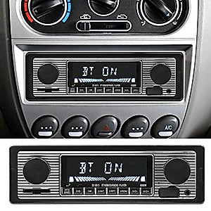 Classic Bluetooth Car Stereo, Car MP3 Smart Player Vehicle Stereo, MP3 FM Auto Car Radio Stereo, Hands-Free Calling Dual Knob Audio Car Multimedia Player, Support FM/USB/SD/AUX