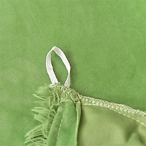 HLGBED Plush Shaggy Duvet Cover Set Full Luxury Fluffy Faux Fur Comforter Cover Set Ultra Soft Fuzzy Velvet Warm Tie Dye Bedding Set 3Pcs (1Duvet Cover + 2Pillowshams) Green