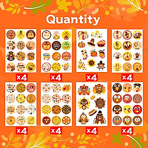 Thanksgiving Stickers for Kids Turkey Stickers Thanksgiving Sticker Happy Thanksgiving Stickers November Stickers for Thanksgiving Laptop Water Bottles Crafts Scrapbooking Decorations