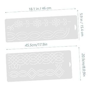 EXCEART 2Pcs Quilting Stitching Template Floral Stencil Flower Stencils Circle Template Motion Quilting Patterns Sewing Supplies Hand Quilting Plastic Clothing Crafting templates Wave