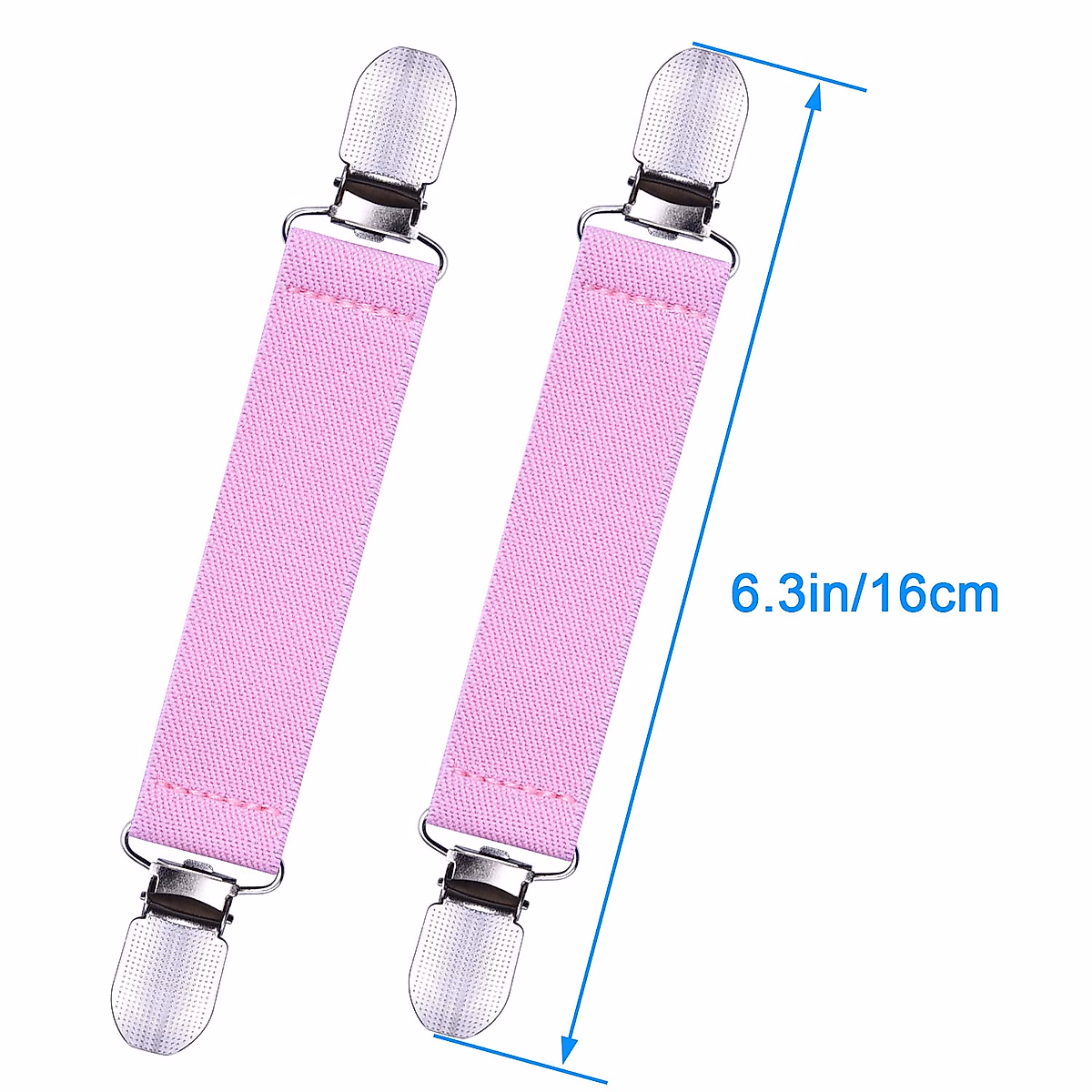 Wisdompro Mitten Clips, 4 Pieces Glove Clips with Elastic Strap for Toddlers, Kids, Adults - Gray and Pink