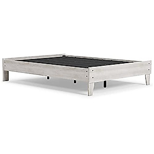 Signature Design by Ashley Shawburn Modern Farmhouse Platform Bed, Queen, Whitewash