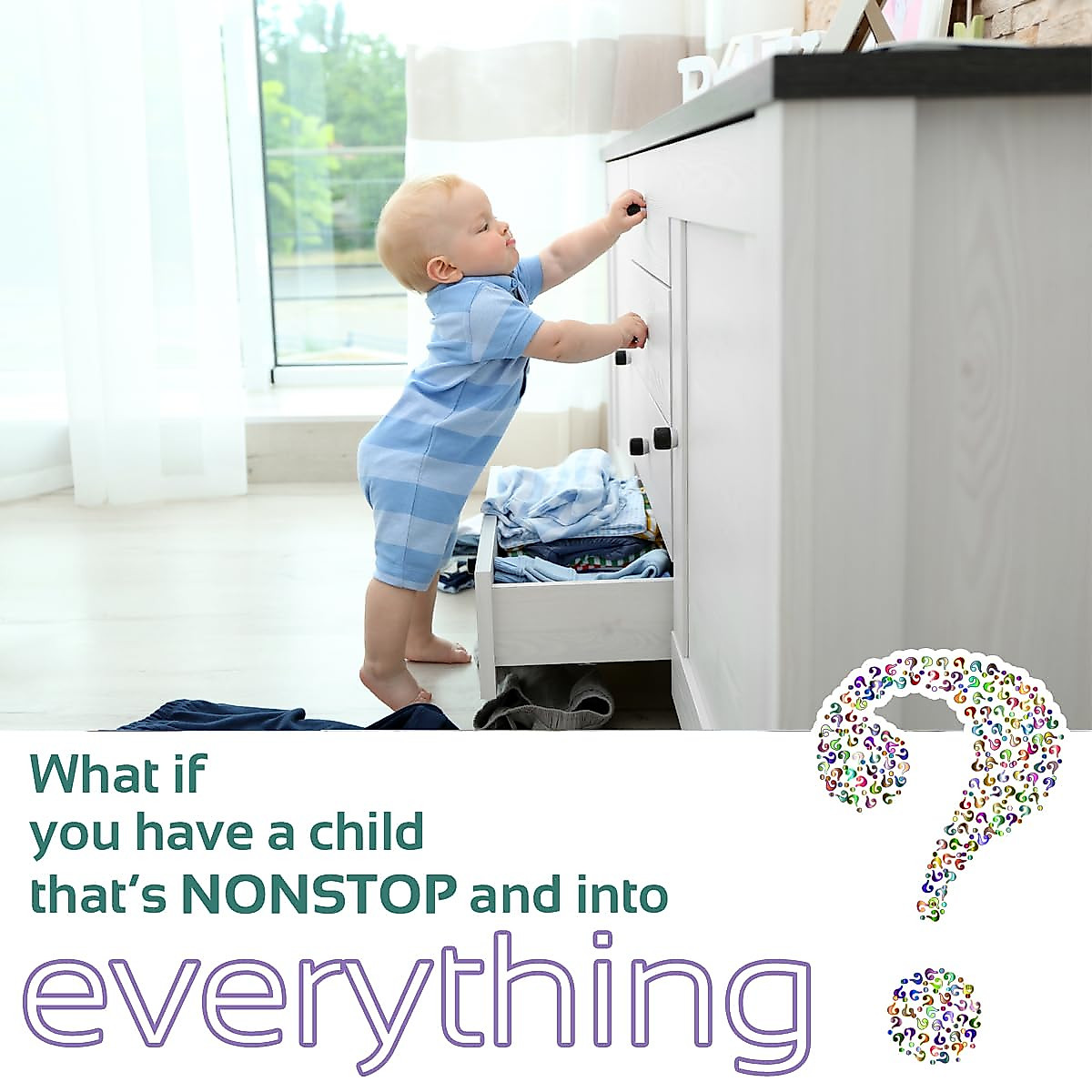 Baby Proofing Safety Cabinet Locks - Child Proof Latches for Dresser Drawer Cupboard Doors Closet Oven Refrigerator Fridge - Adjustable Childproof Straps by Oxlay - White - 6 Pcs