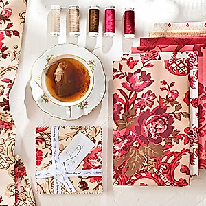 True Fabrics En Rouge Precut Fabric (Fat Quarter Bundle) - 20 pcs in 18" x 22" cuts