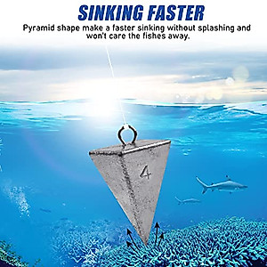 Fishing Pyramid Sinker Weights Pyramid Fishing Sinker Bulk Fishing Weights Tangle Free Fishing Sinker 1oz 2oz 3oz 4oz 5oz 6oz 8oz