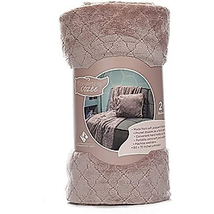 Outrageously Soft Convertible Cozee 2 in 1 Blanket and Pillow Combo- Oversized Lightweight Throw That Folds Into Travel Pillow 60 x 70 Inches - Mauve