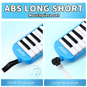 East top 32-Key Melodica, Professional Mouth Melodica Keyboard Organ Melodica Instrument for Adults, Students and Kids, As a gift, Set-Blue