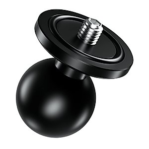 BRCOVAN Aluminum Alloy 1'' Ball Adapter with 1/4"-20 Threaded Stud for Action Camera & Camcorder Compatible with RAM Mounts B Size Double Socket Arm