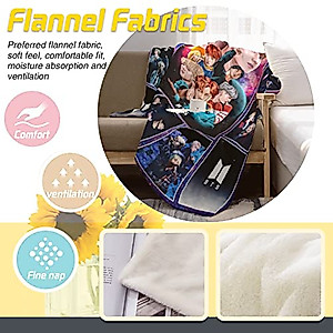 Kpop Blankets Soft Warm Blanket Ultra Cozy Plush Lightweight Galaxy-Background Throw Blankets Fans Gifts Merchandise Flannel Fuzzy for Sofa Bed Couch (Kpop 3D Print Blanket, 50" X 40")