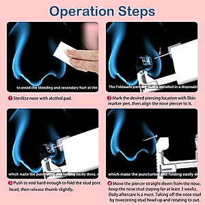 Firstomato 2 PCS Disposable Nose Piercing Gun Self Nose Piercing Kit Piercing Nose Rings Piercer Hypoallergenic Nose Stud