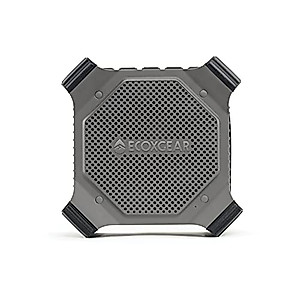 ECOXGEAR EcoEdge Plus GDI-EXEGPL410 Rugged Waterproof Floating Portable Bluetooth Wireless 20 Watt Smart Speaker with Bottle Opener and LED Party Lights (Gray)