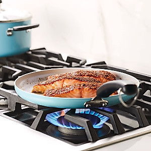 Farberware EcoAdvantage Ceramic Nonstick Griddle/Grill Pan, 11.25 Inch - Aqua
