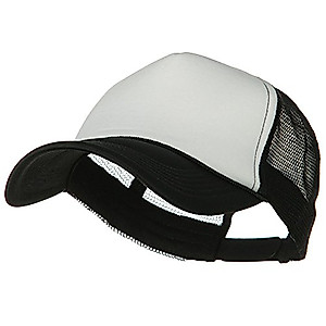 e4Hats.com Big Foam Mesh Truck Cap - White Black OSFM