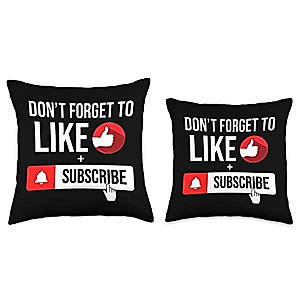 CharlIan Minds - Like Subscribe Content Vlogger Social Media Influencer Like Subscribe Video Content Vlogger Throw Pillow, 16x16, Multicolor