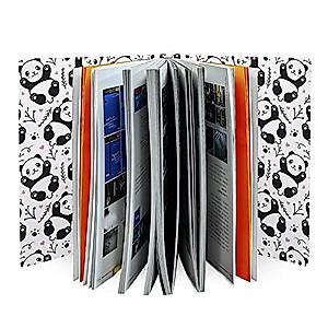 Dreaweet Cute Panda Book Sleeve Covers for Paperbacks, Decorative Book Holder Sox for Women Men, Washable Reusable Book Accessories, Easy to Install