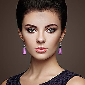 Duufin 300 Pieces Keychain Tassels Bulk Leather Tassels Pendant Colorful Keychain Tassel for DIY Craft Supplies, 60 Colors