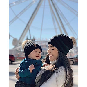 FURTALK Womens Winter Knit Slouchy Beanie Hat Warm Skull Ski Cap Faux Fur Pom Pom Hats for Women