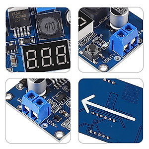 Diitao 10PCS Adjustable Voltage Converter Buck Converters LM2596S DC-DC Reduced Voltage Regulator Power Modules 36V 24V 12V to 5V 2A Voltage Stabilizer with Digital Voltmeter Display