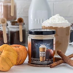 Pumpkin Spice Candle - Halloween Fun and Funny -6 Ounce- 40 Hour Burn - Basic Bitch - Poured in Small Batches in USA