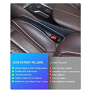 Homaupt Car Seat Gap Filler, 2 Pack PU Leather Fill The Gap Between Seat and Center Console, Seat Crevice Blocker Stop Things from Dropping, Universal Vehicle Interior Accessories for Car SUV Truck