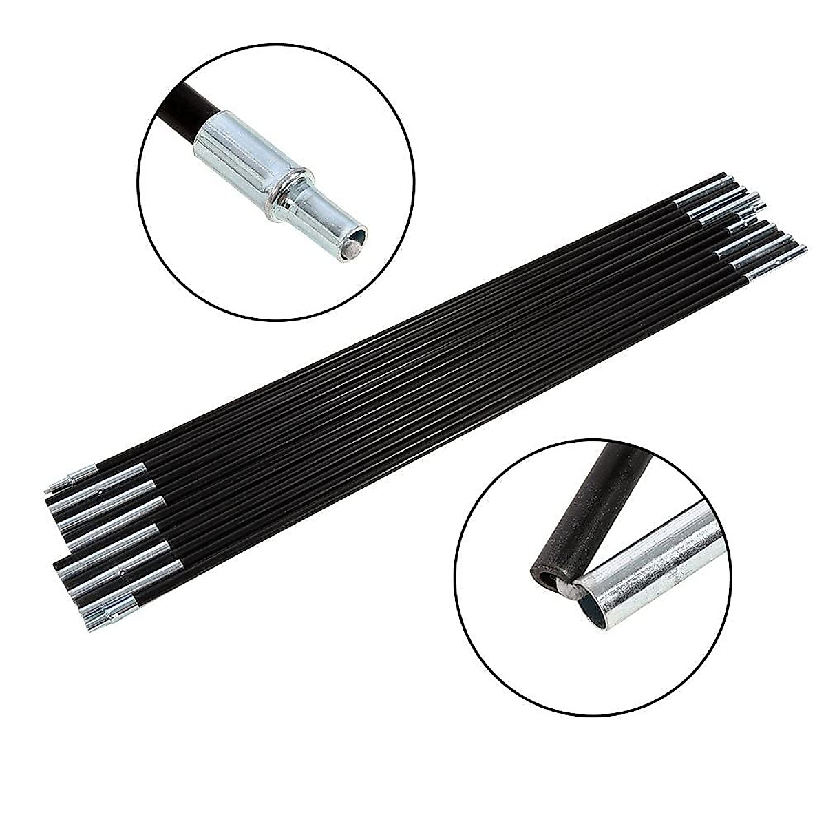 Tent Pole Support, 2 pcs 7 Sections Outdoor Camping Fiberglass Tent Pole Replacements Rod Double Tent Pole Support Frames Kit Tent Support Replacement Accessories for Camping Backpacking Hiking