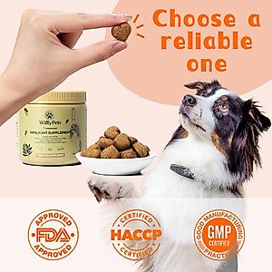 Wiffypets Hip and Joint Supplement Dogs with Glucasamine for Dogs, Hip Pain Relief for Small, Medium and Large Breed, Hip and Joint Chews for Dog MSM, Chondroitin 90 Count, Chicken Flavor