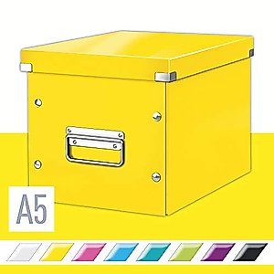 Leitz Medium Storage Cube, Yellow, Click and Store Range, 61090016